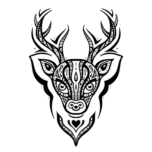 Tribal Deer Skull Tattoo Designs
