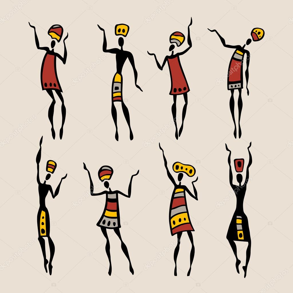 African Silhouette Art People