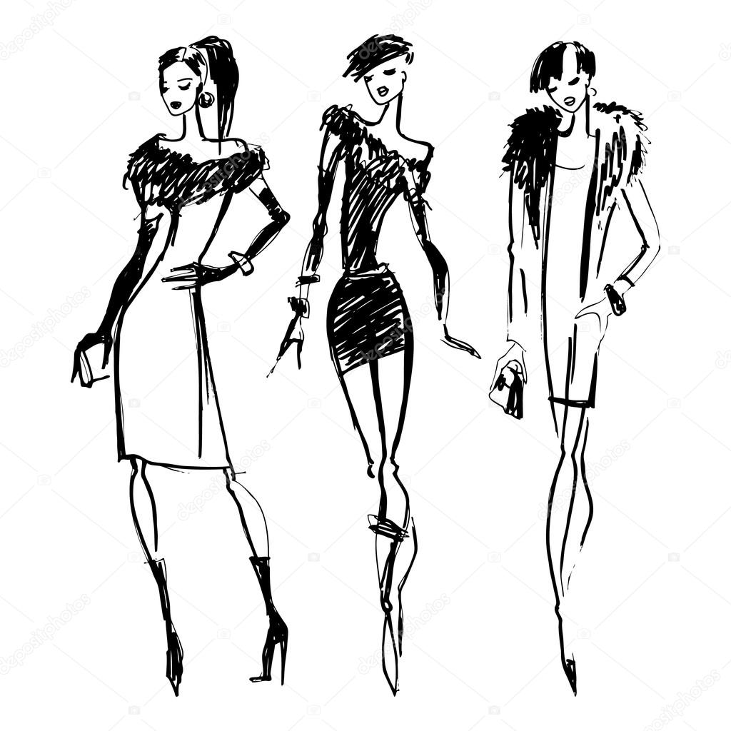 Silhouettes Of Fashion Women Stock Vector Image By ©katyaulitina 78194496