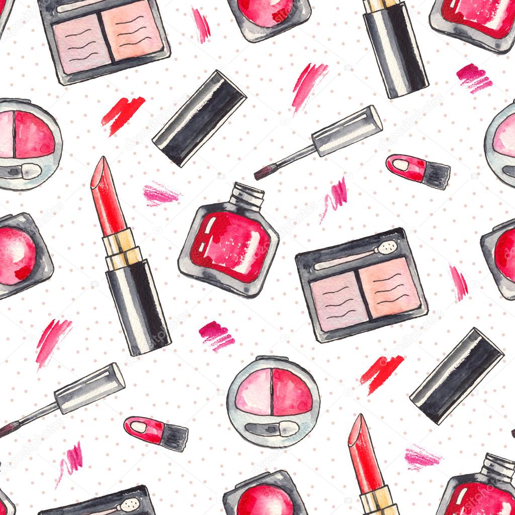 Watercolor Make up background Stock Photo by ©katyaulitina 92624562