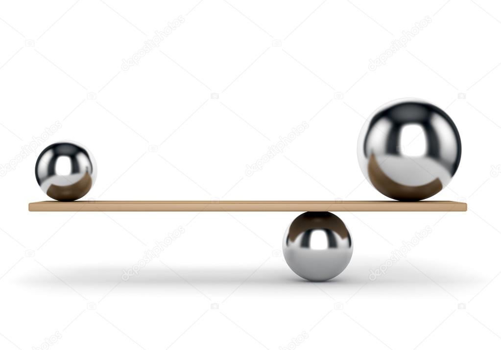 Metal balls balanced on plank — Stock Photo © madgooch #52570927