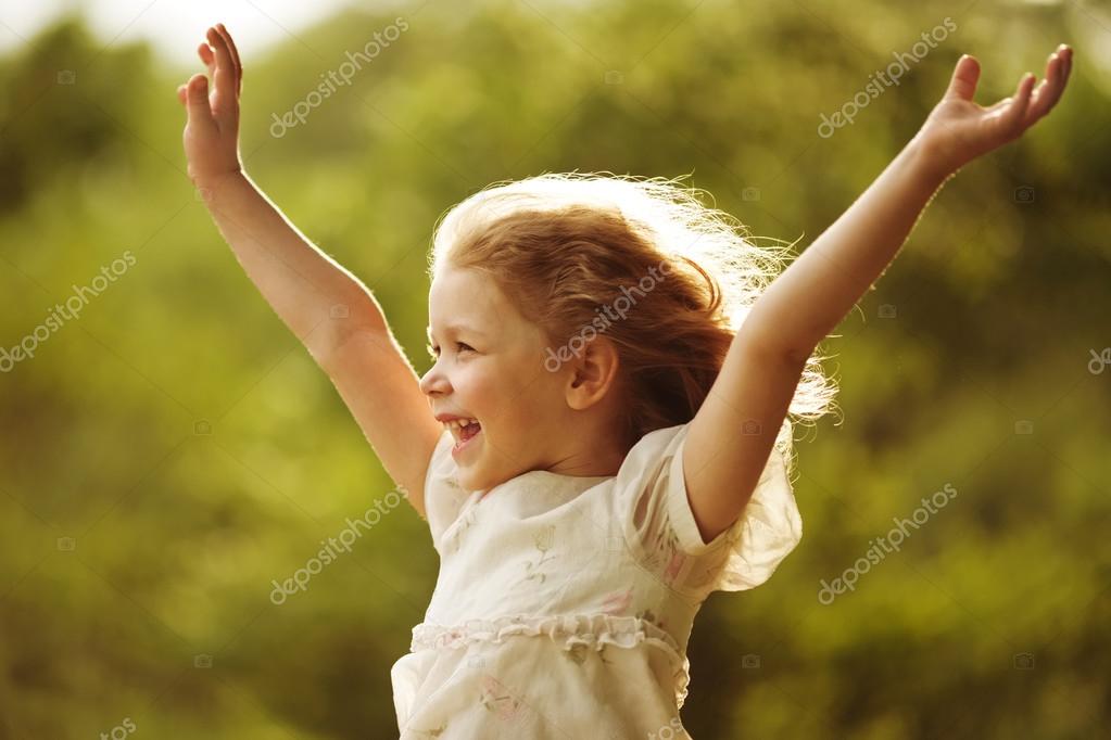 Happy and cheerful little girl — Stock Photo © Dimedrol68 #76700541