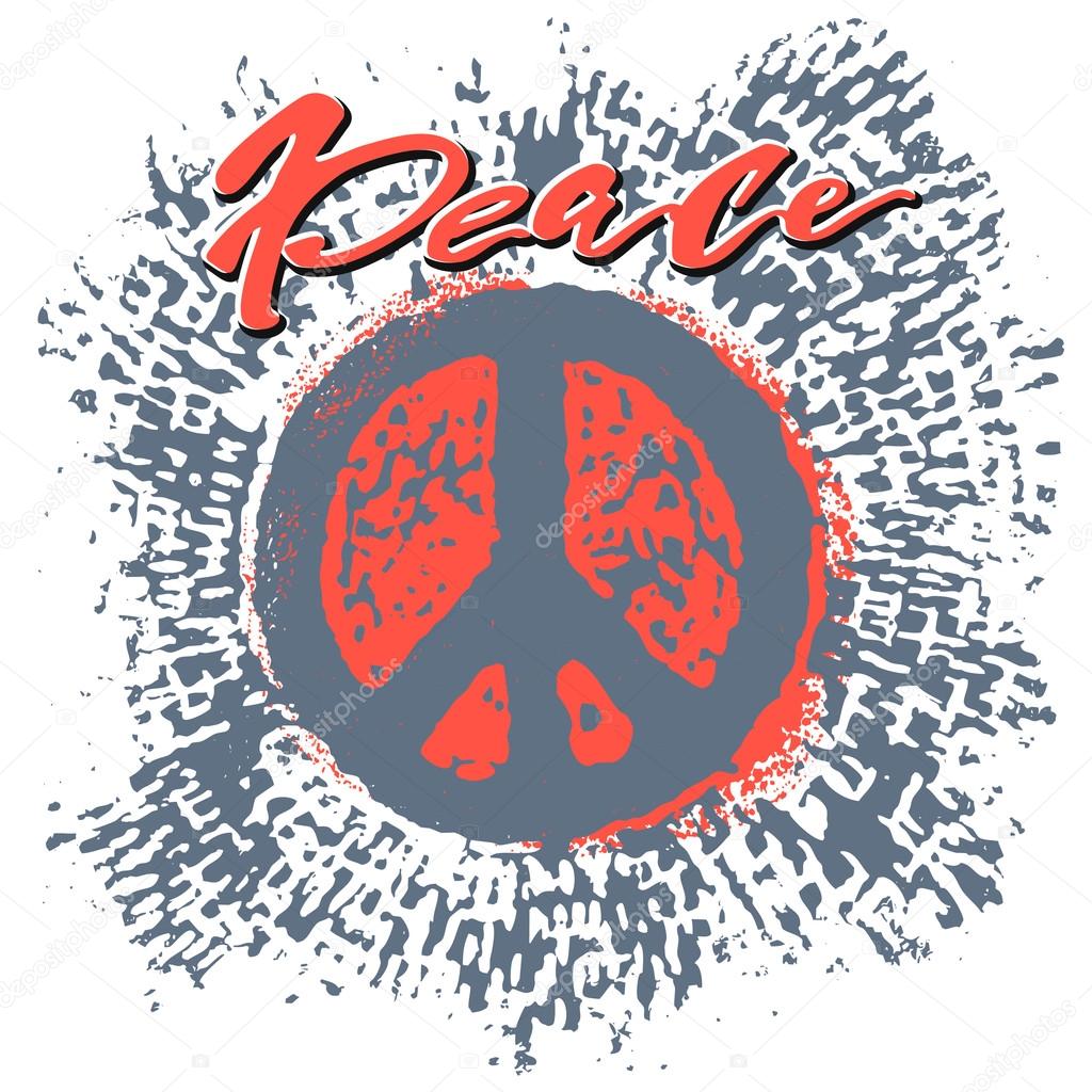 Peace hand drawn linotype made symbol. Stock Vector by ©OlgaLIS 109879746