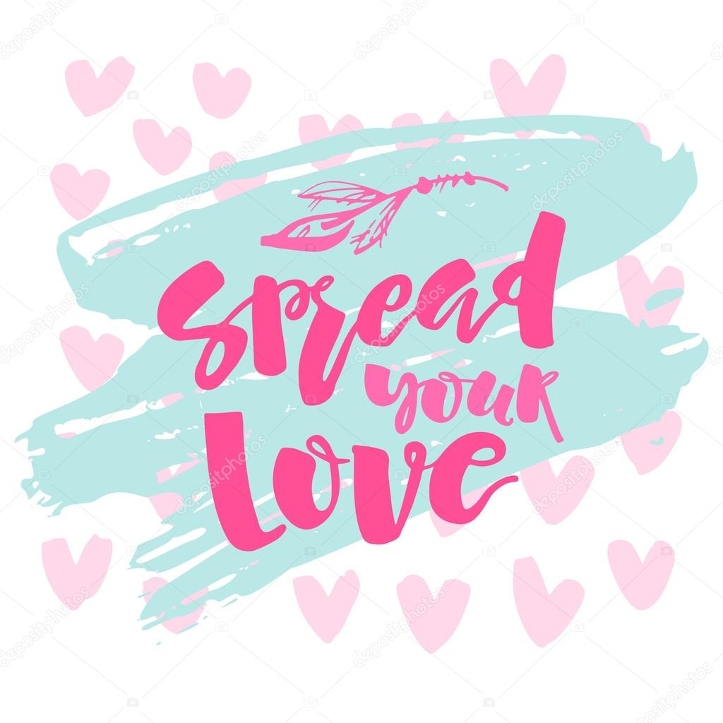 Cartel de motivación de letras de mano con concepto de amor y caridad. 2023