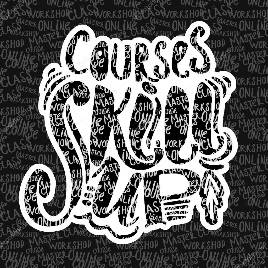 Education and skill up concept hand lettering motivation poster. Stock ...