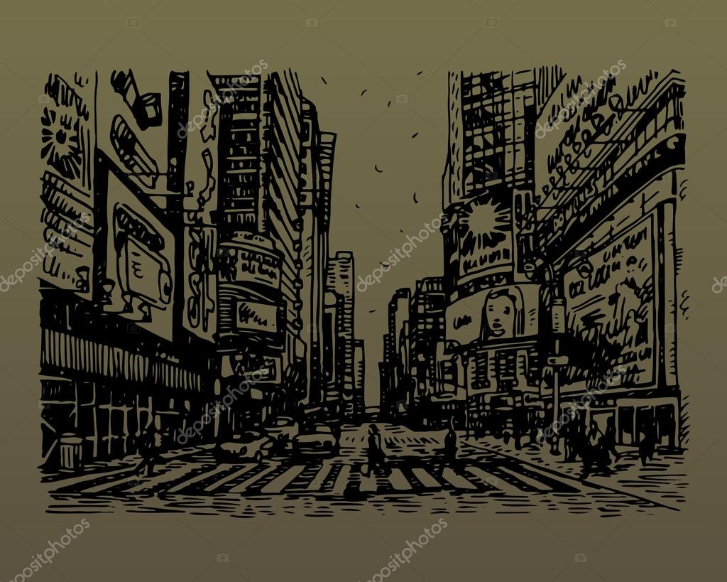 Times Square in New York, USA. Stock Vector by ©lookus 113504326