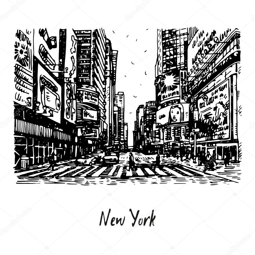 Times Square in New York, USA. Stock Vector Image by ©lookus #113505010