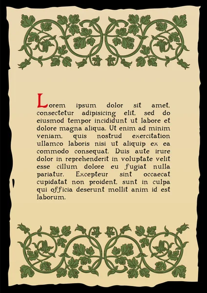 Template book page in a medieval style. — Stock Vector © lookus #77861890