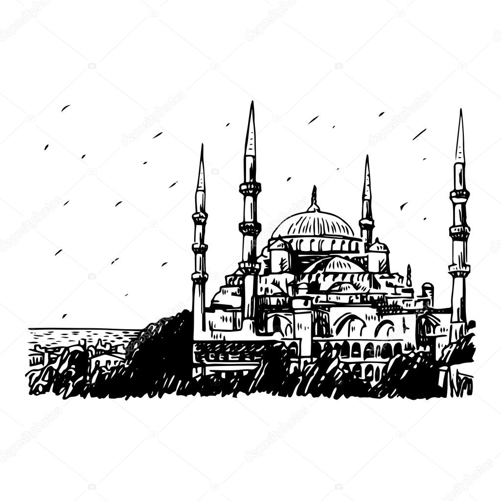 Blue Mosque, Istanbul, Turkey. — Stock Vector © lookus #94198102