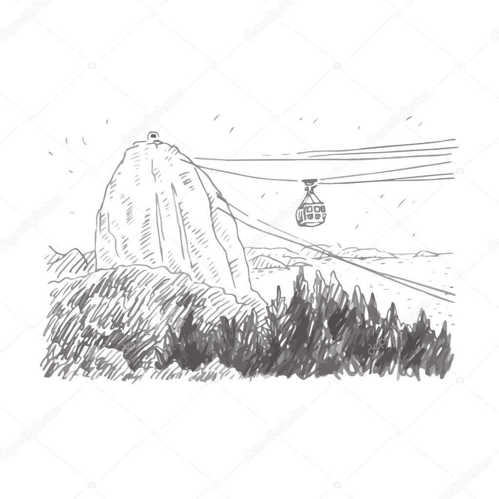 Cable car line from Sugarloaf Mountain, Rio de Janeiro, Brazil. — Stock ...