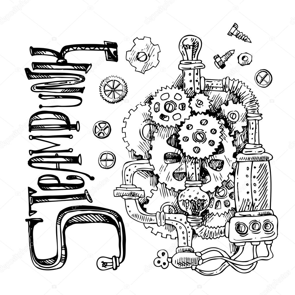 Steampunk Machines Drawing