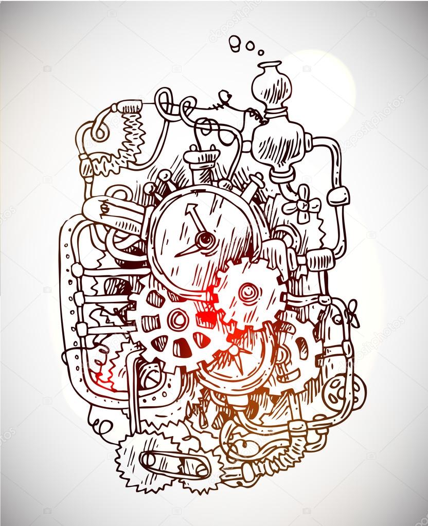 Steampunk Machine Sketch
