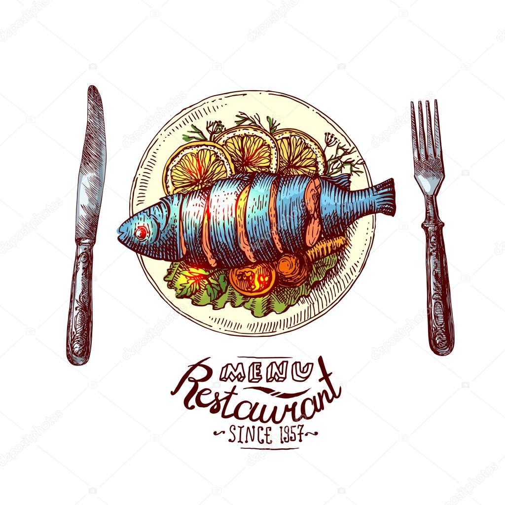 Fish for dinner Stock Vector Image by ©Margarita_87 #109423982