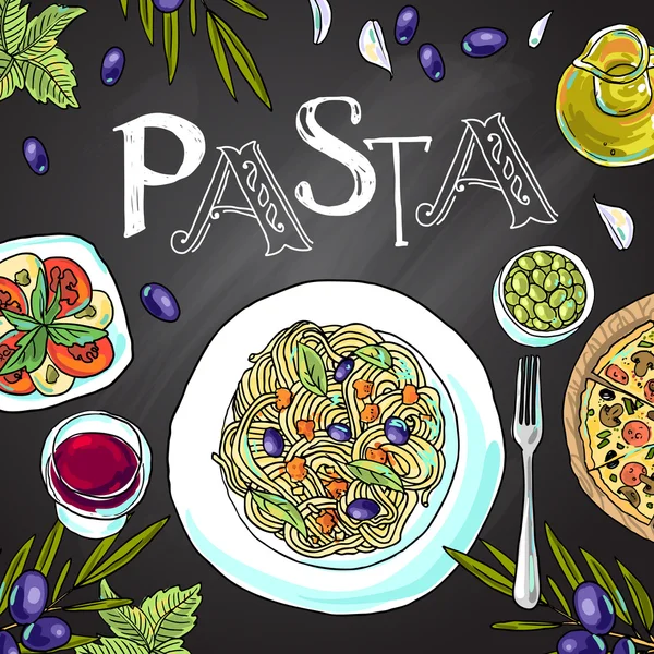ᐈ Chalkboard pasta stock vectors, Royalty Free pasta chalkboard ...