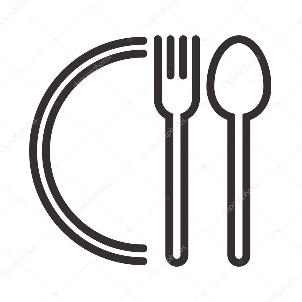 Plate, fork and spoon sign Stock Vector by ©nikolae 121406934