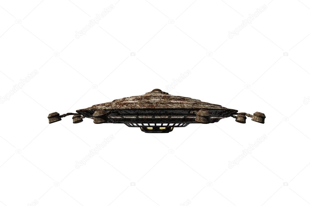3d illustration of a rusty spaceship isolated on white background Stock ...
