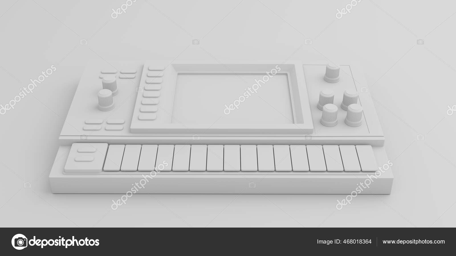 Synth Machine Isolated White Background Illustration — Stock Photo ...