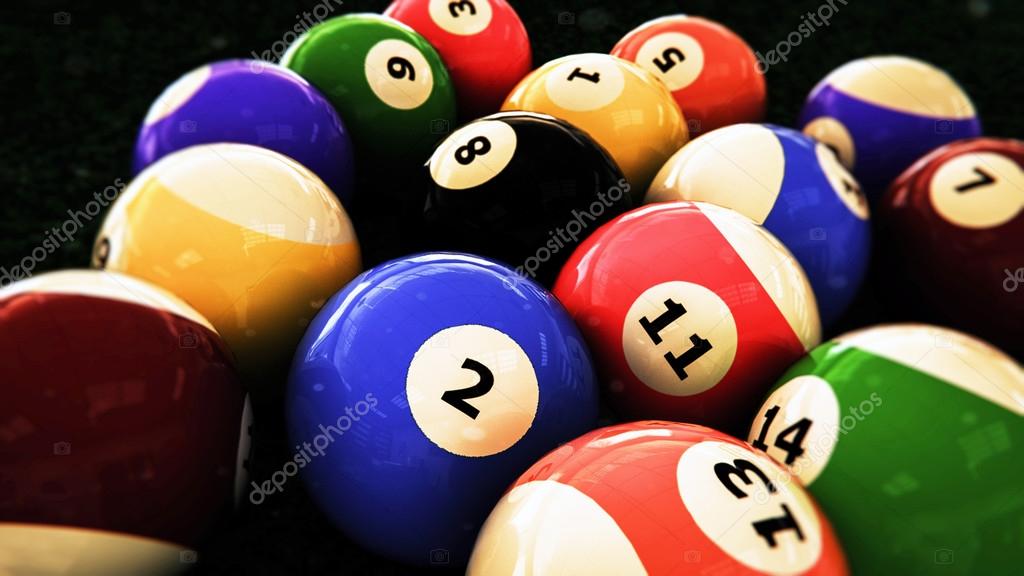 Pool balls close up Stock Photo by ©homeworks255 88189786