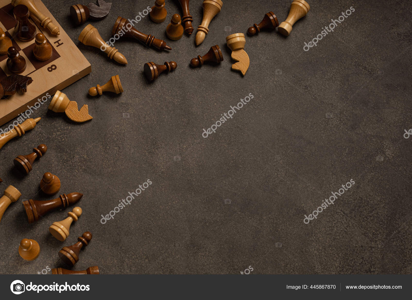 Chess Pieces Border Dark Background Stock Photo by ©EliseevaNastya ...