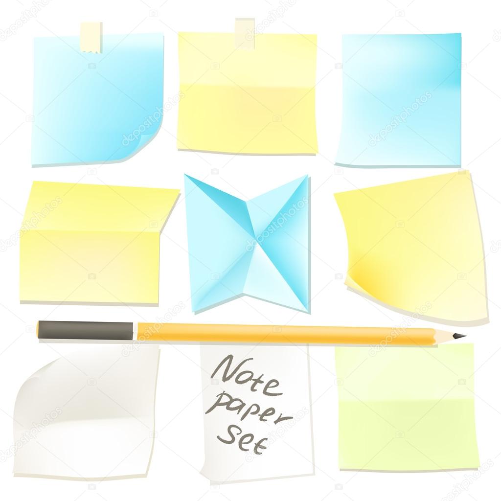 Collection of various note papers ready for use Stock Vector by ...