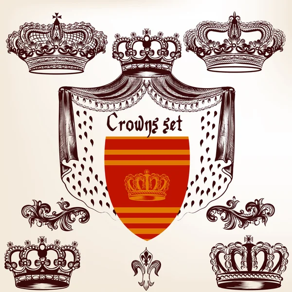 Collection of vector detailed crowns — Stock Vector © MashaKotscur ...