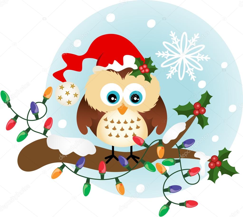 Cute Christmas Owl Clip Art