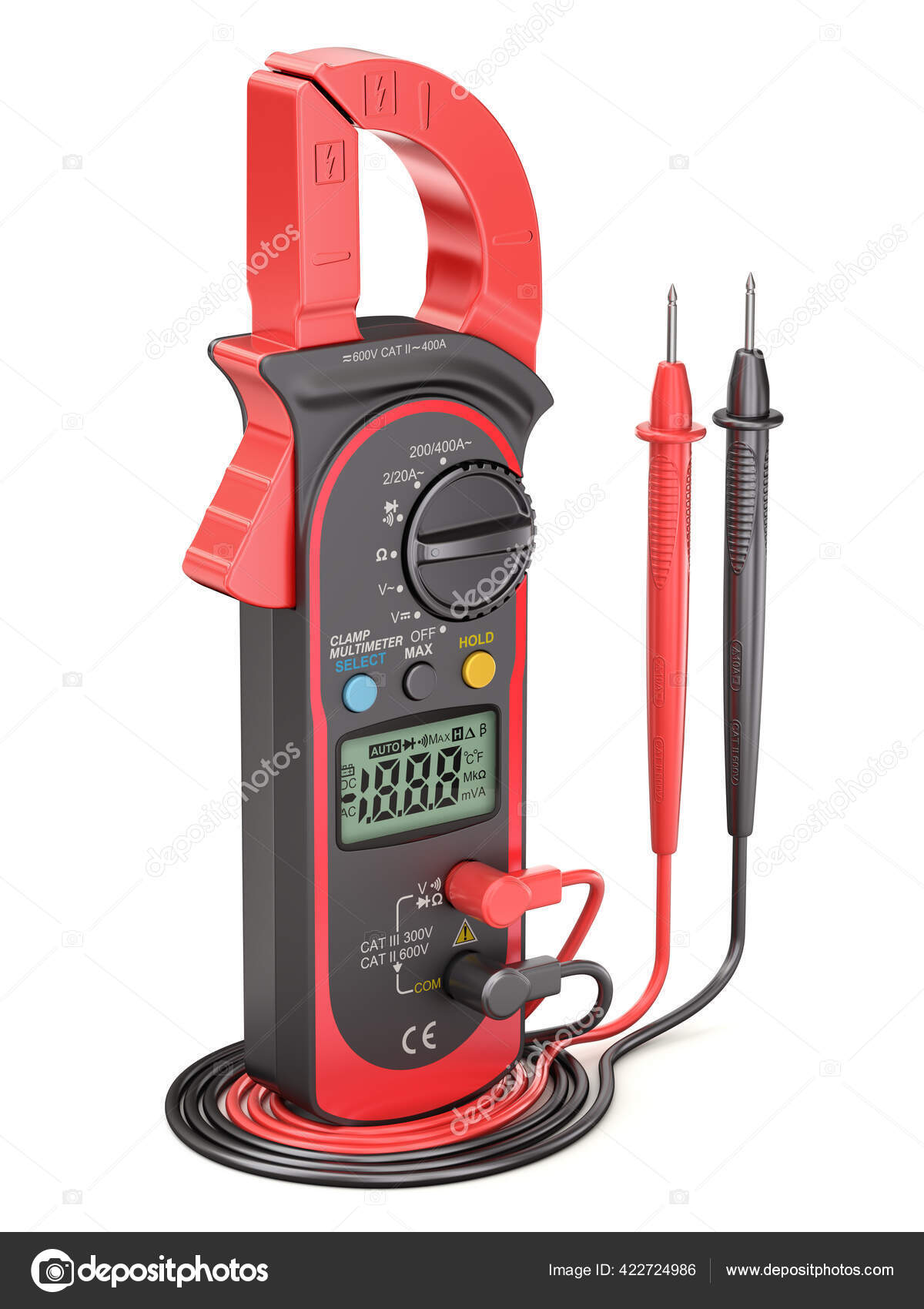 Digital Clamp Meter White Background Illustration Stock Photo by ©mipan ...