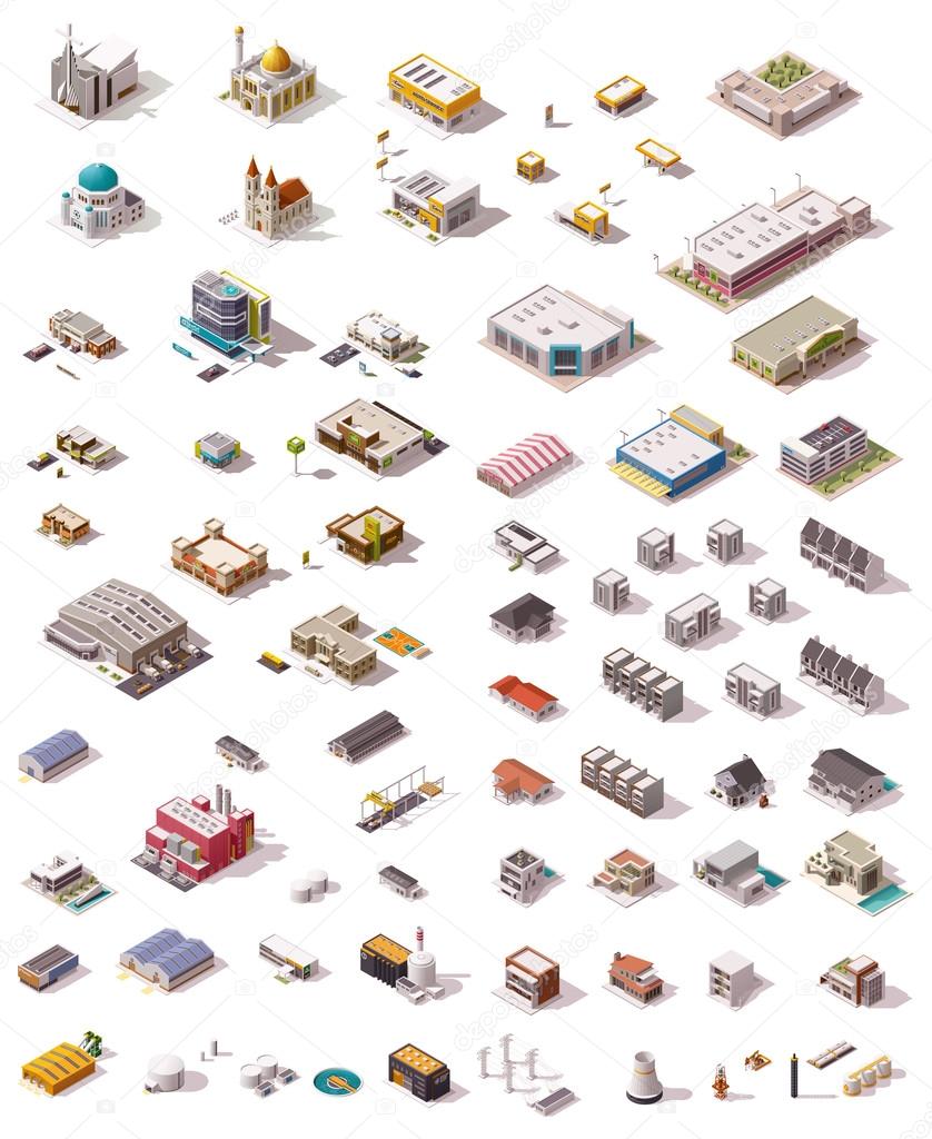 Vector isometric buildings set Stock Vector Image by ©tele52 #90020266 Vector isometric buildings set Stock Vector Image by ©tele52 #90020266