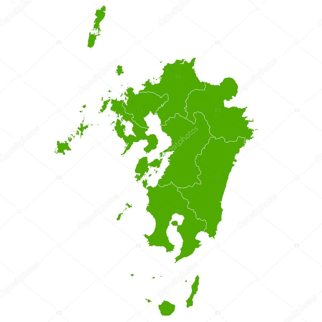 Kyushu mapa icono verde 2023