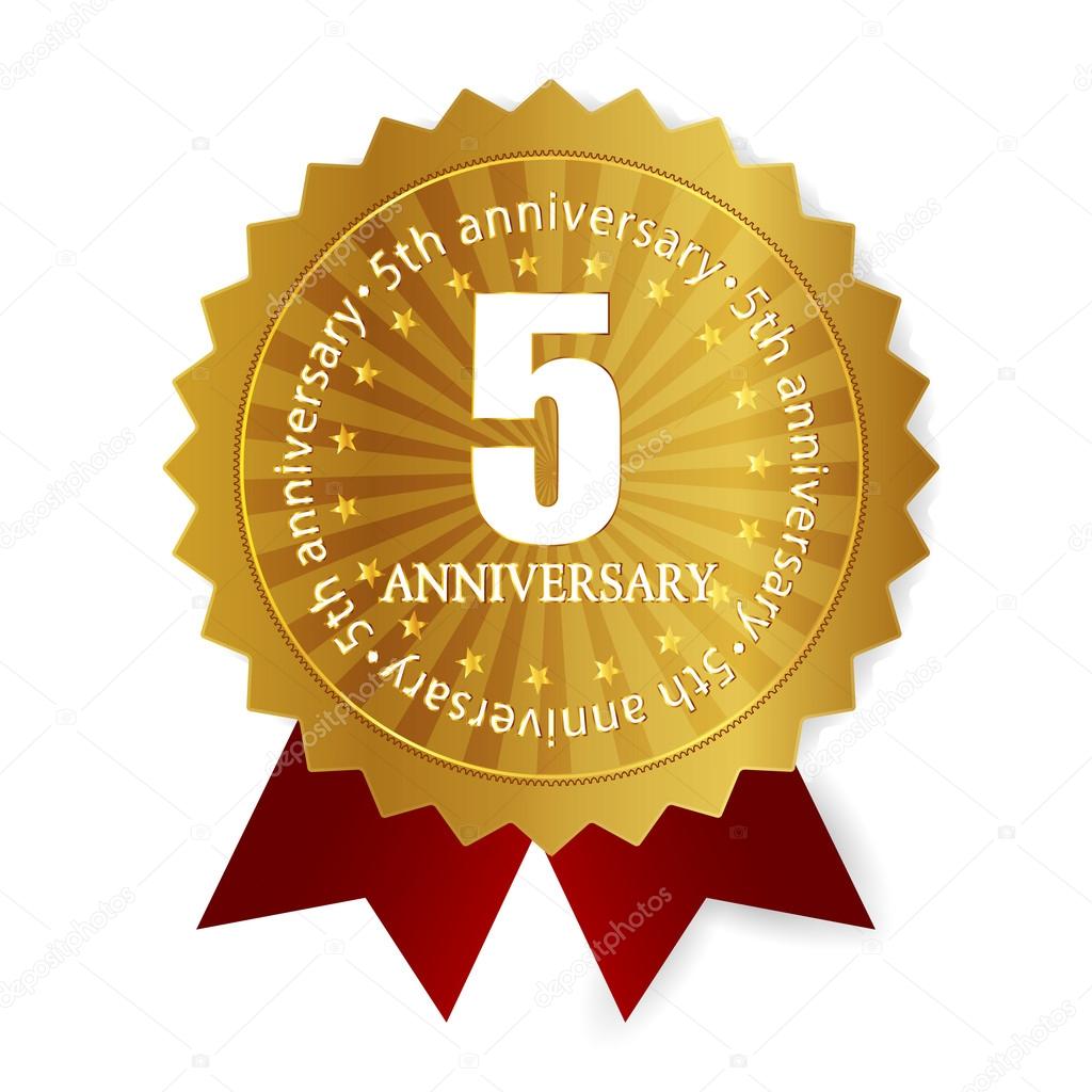 Marco de medalla del quinto aniversario vector, gráfico vectorial ...