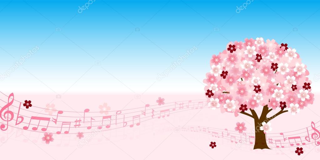 Cherry Spring music background Stock Vector Image by ©JBOY24 #96623836