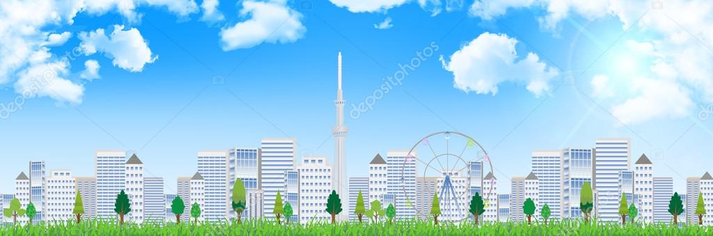 Tokyo tree landscape background Stock Vector Image by ©JBOY24 #97786940