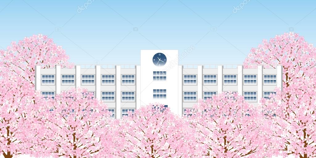 School Cherry Spring background Stock Vector by ©JBOY24 99316504