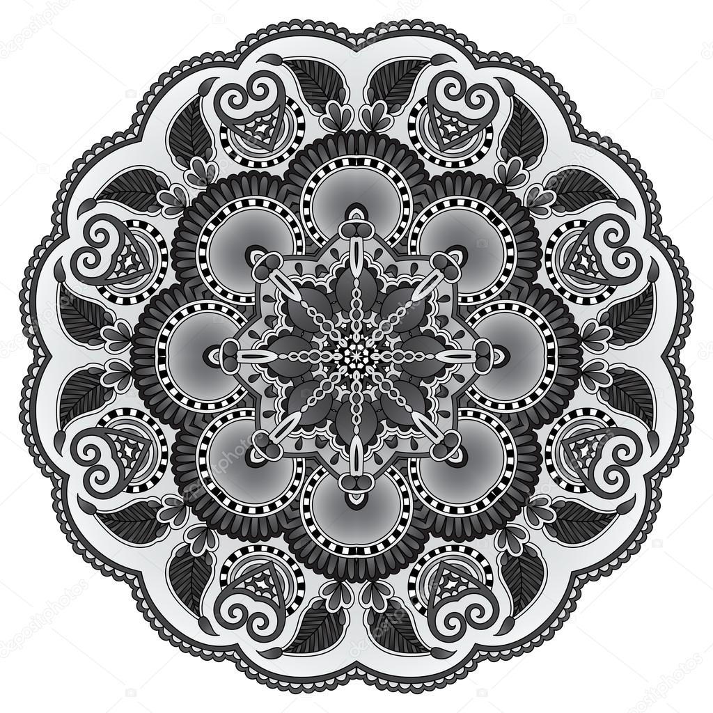 Grey circular decorative geometric pattern for yoga fashion desi ...