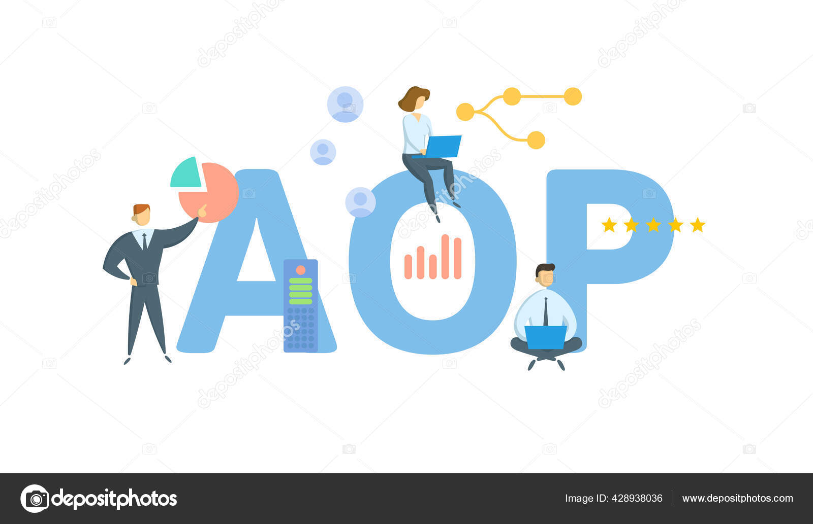 AOP, Annual Operating Plan. Concept with keywords, people and icons ...