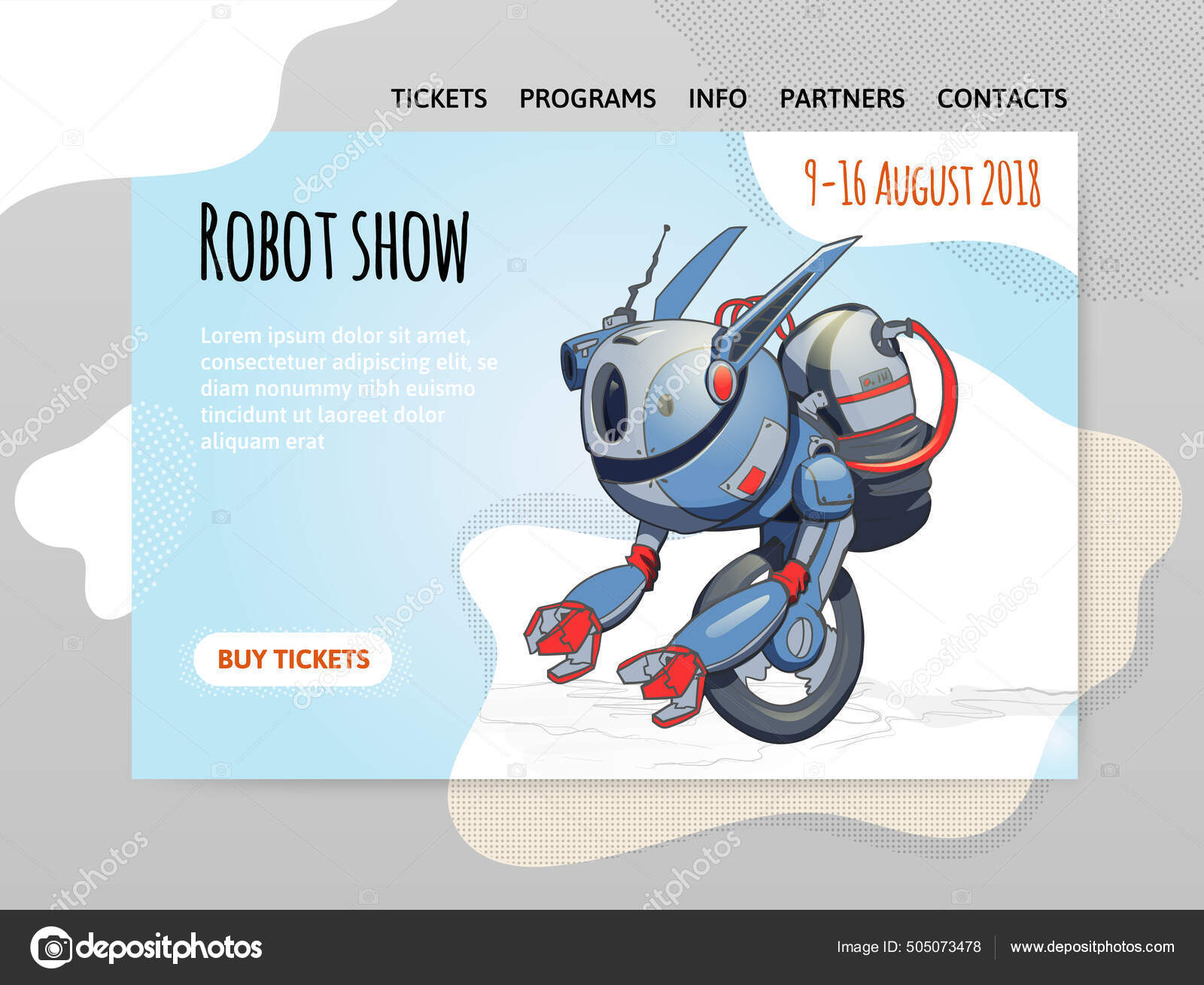 A design template for a robot exhibition, show, or robotics school. One ...