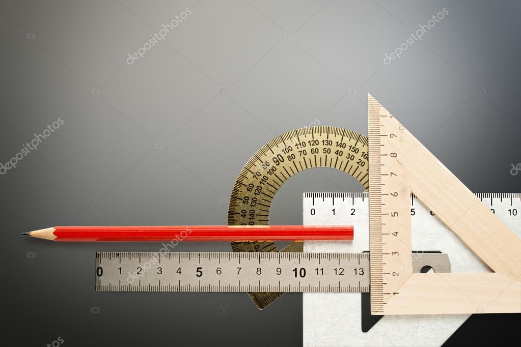 Drafting wooden and steel tools with pencil Stock Photo by ©Garsya 75444593