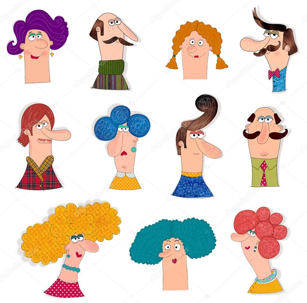 Cartoon portraits over white background Stock Illustration by ©evarin20 ...