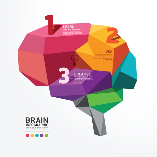Vector Brain Infographic Label Template Icons Neon Can Used ...