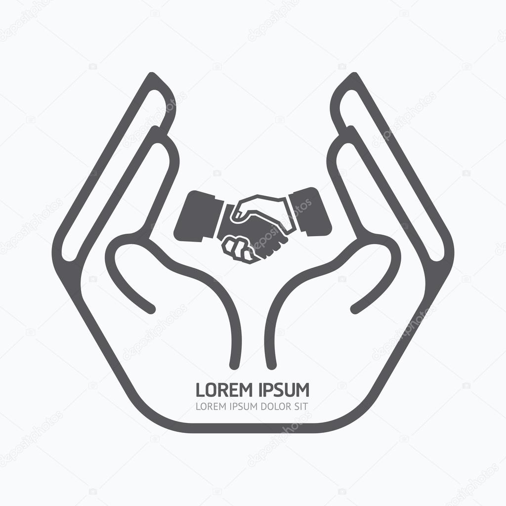 Hands holding business logo design Stock Vector by ©pongsuwan 63286459