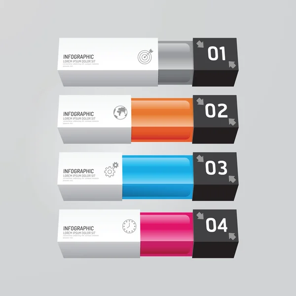 Infographic template box Design Minimal style — Stock Vector ...