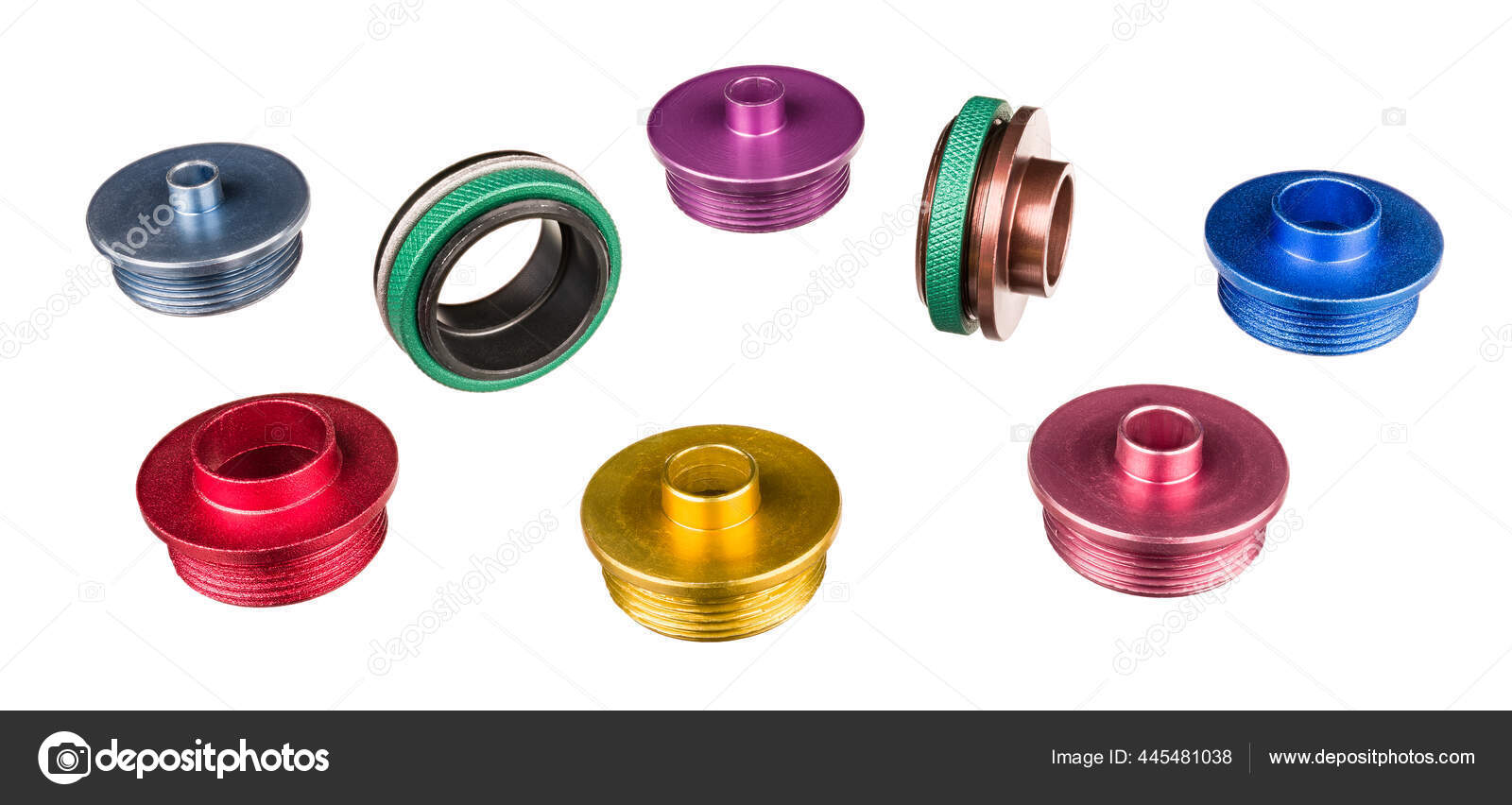 Set Aluminum Router Template Guide Bushings Isolated White Background ...