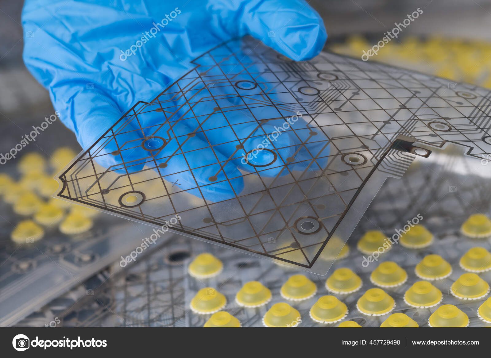 Transparent Flexible Circuit Board Detail Printed Copper Layer Line ...