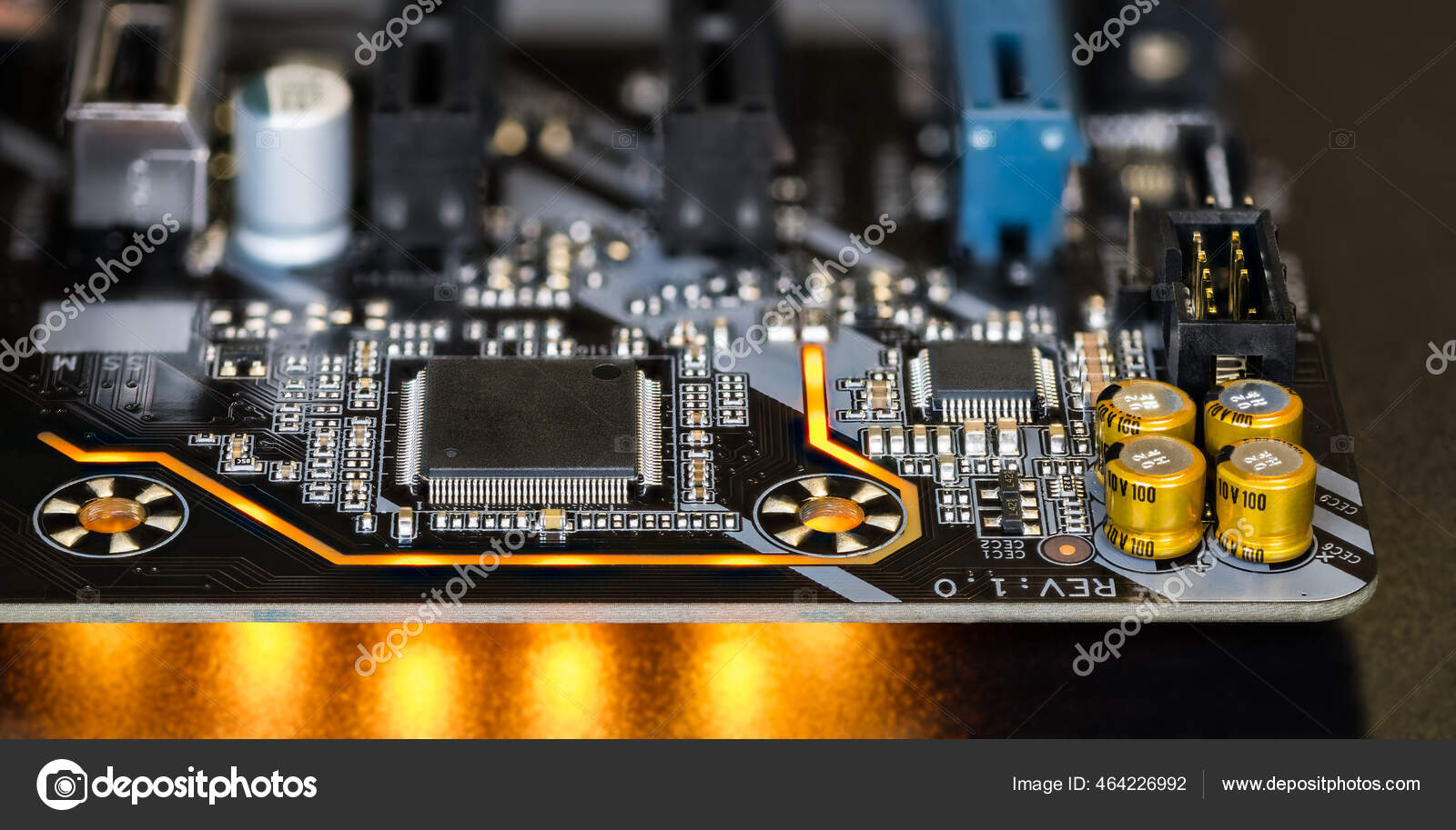 Printed Circuit Board Modern Computer Motherboard Detail Electronic ...