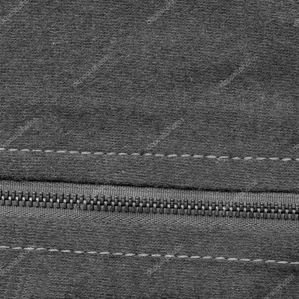 Gray fabric texture, zipper, stitches — Stock Photo © natalt #113823000