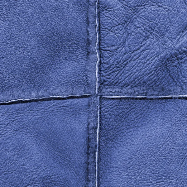 Blue leather texture, seams. Leather background — Stock Photo © natalt ...