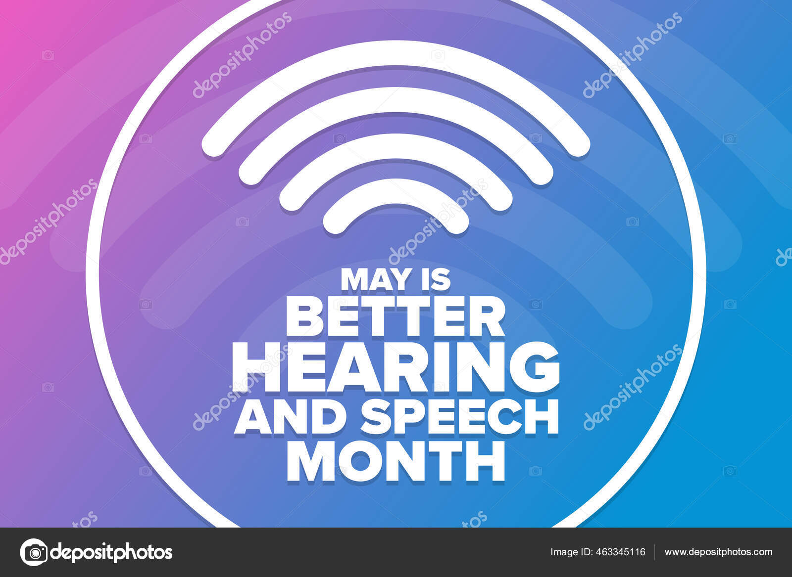 May is Better Hearing and Speech Month. Holiday concept. Template for ...