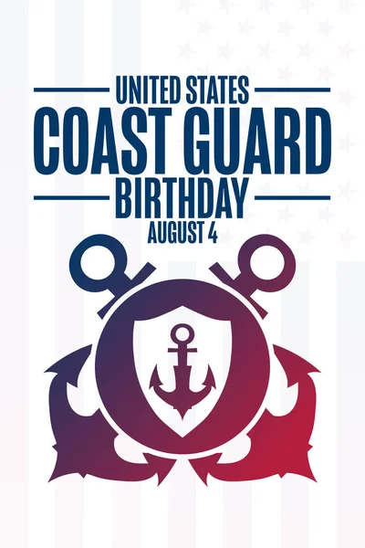 Coast Guard Day. August 4. Holiday concept. Template for background ...