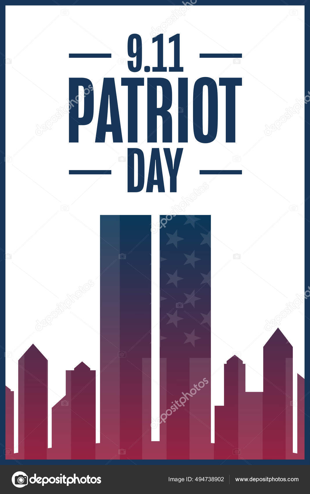 Patriot Day. 9.11. We Will Never Forget. Template for background ...