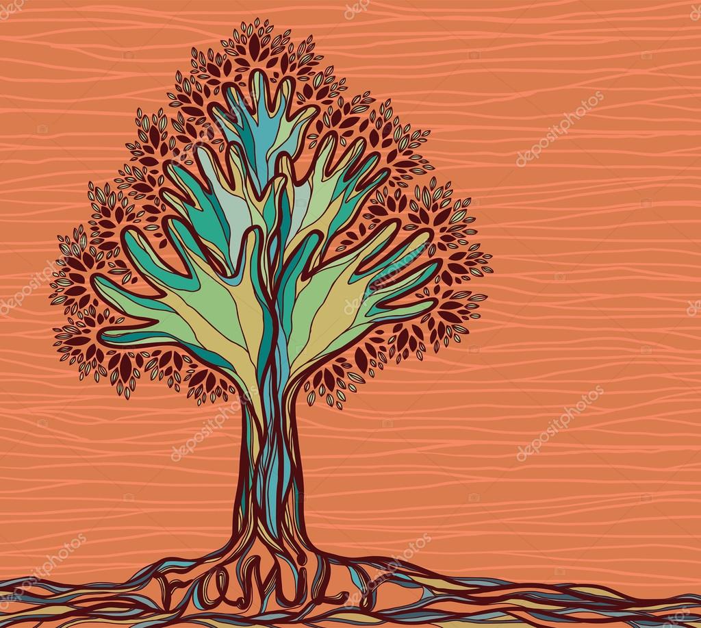 Family hand tree. Concept illustration. Stock Vector Image by ©Natuska ...